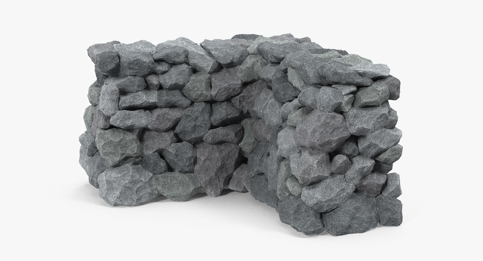 3D Corner Stone Wall - TurboSquid 1408796