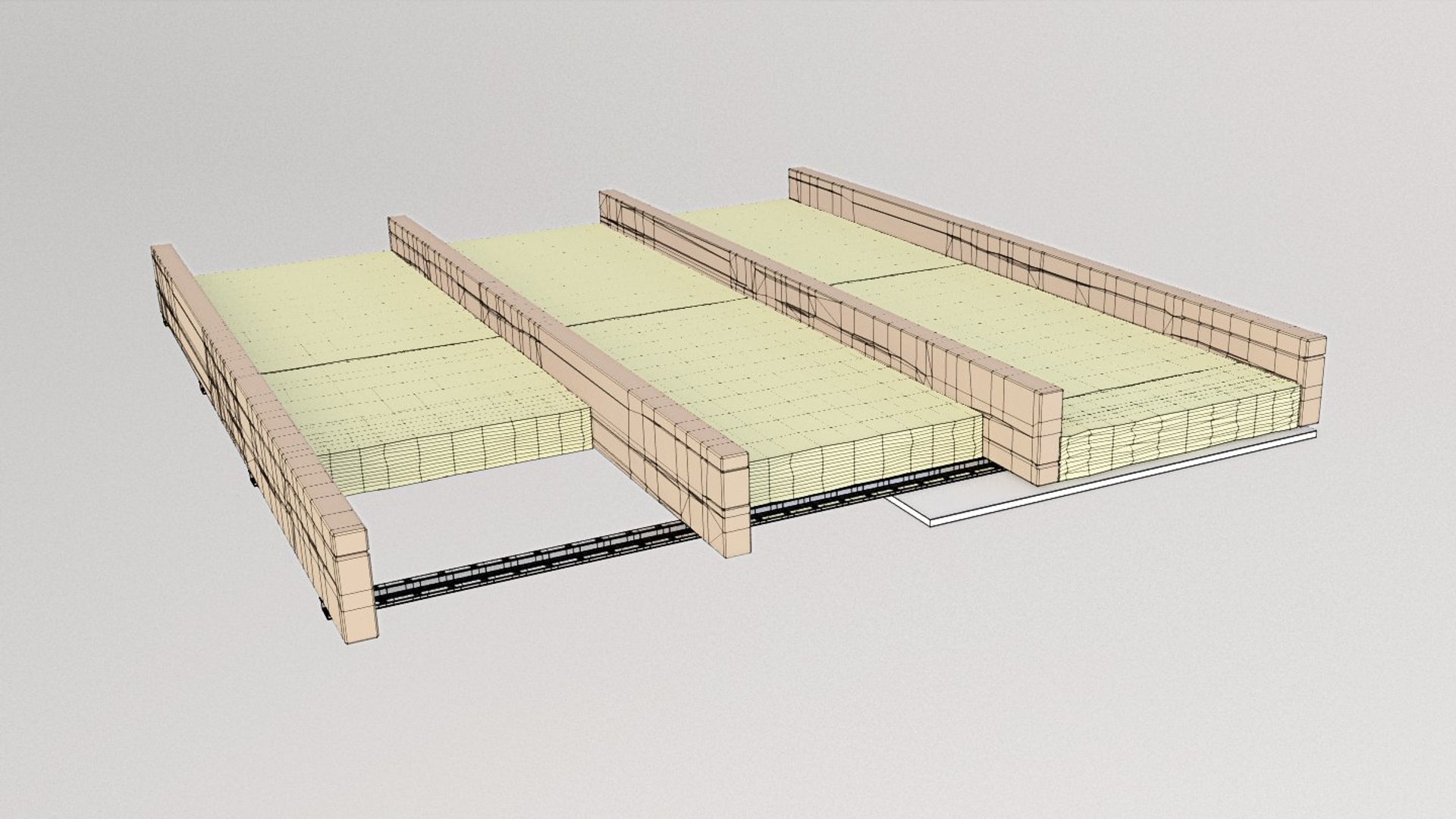 Ceiling Wood Insulation 3D Model - TurboSquid 1529213