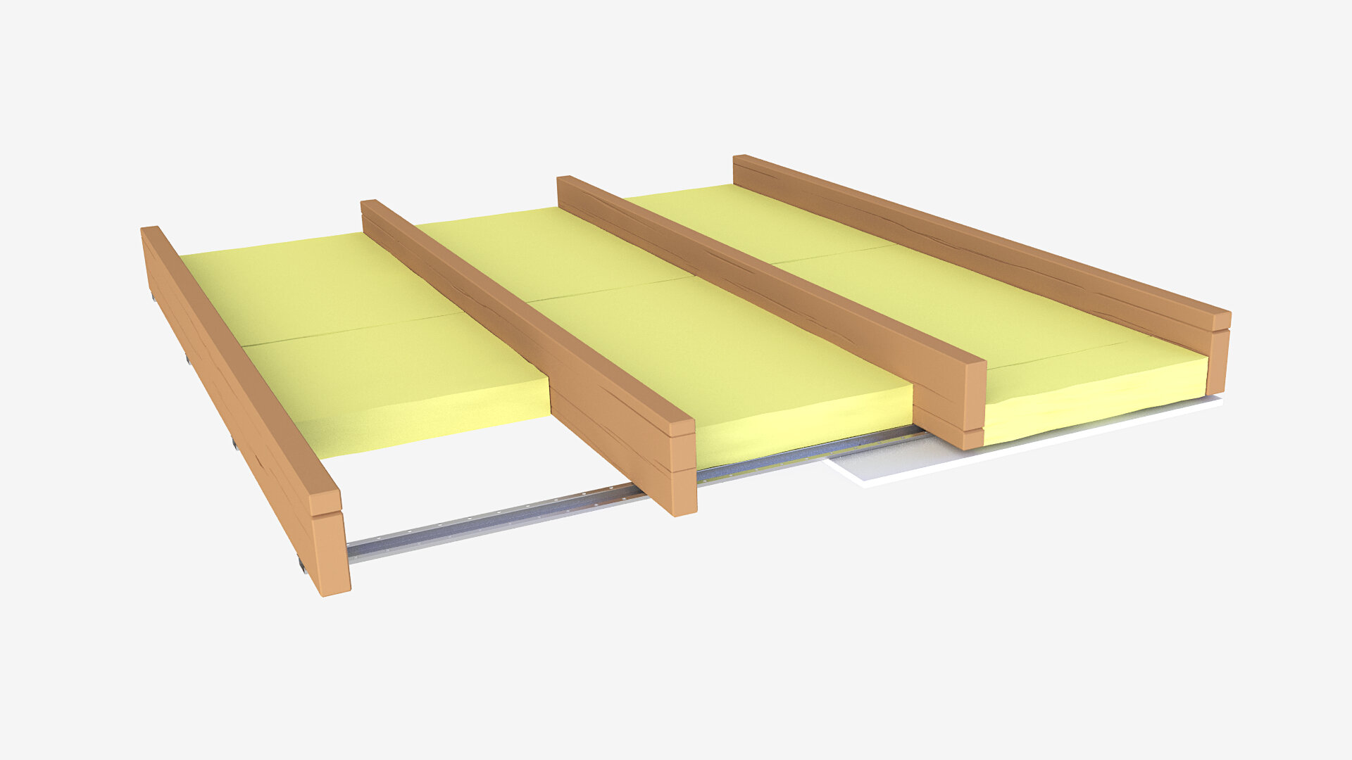 Ceiling wood insulation 3D model - TurboSquid 1529213