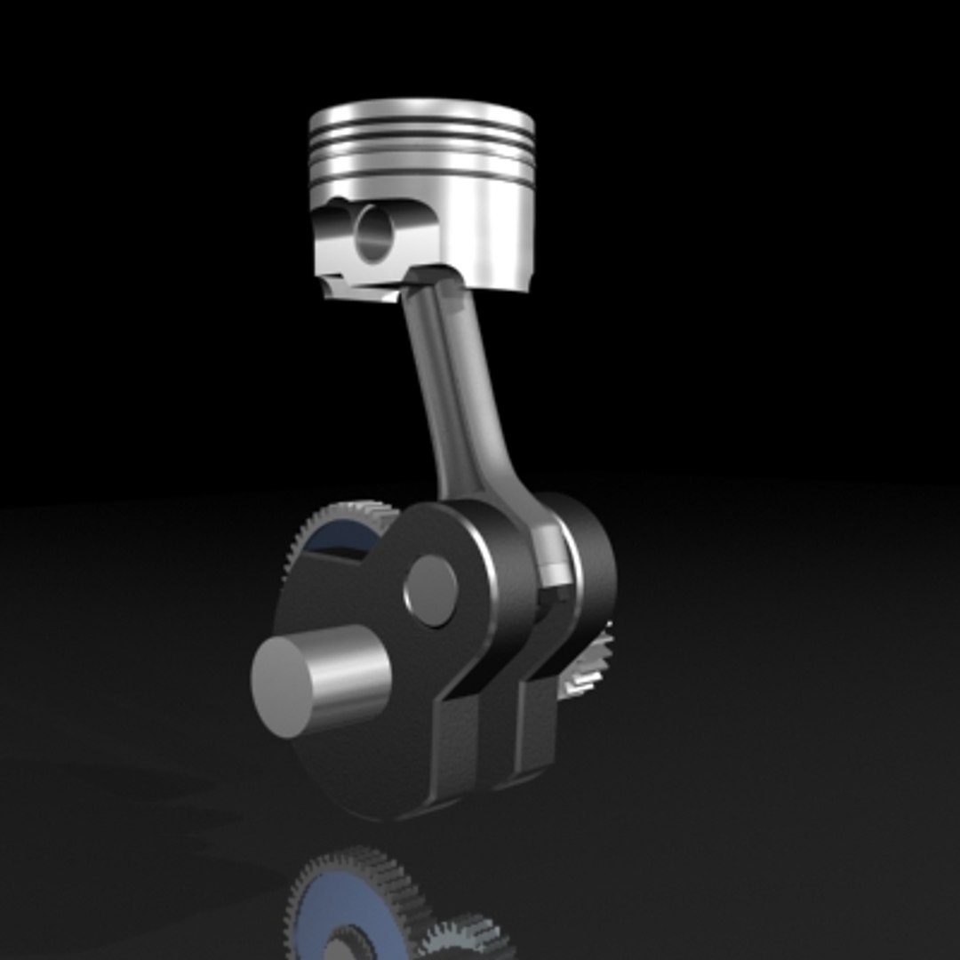 3d Piston Gears Animate Crank