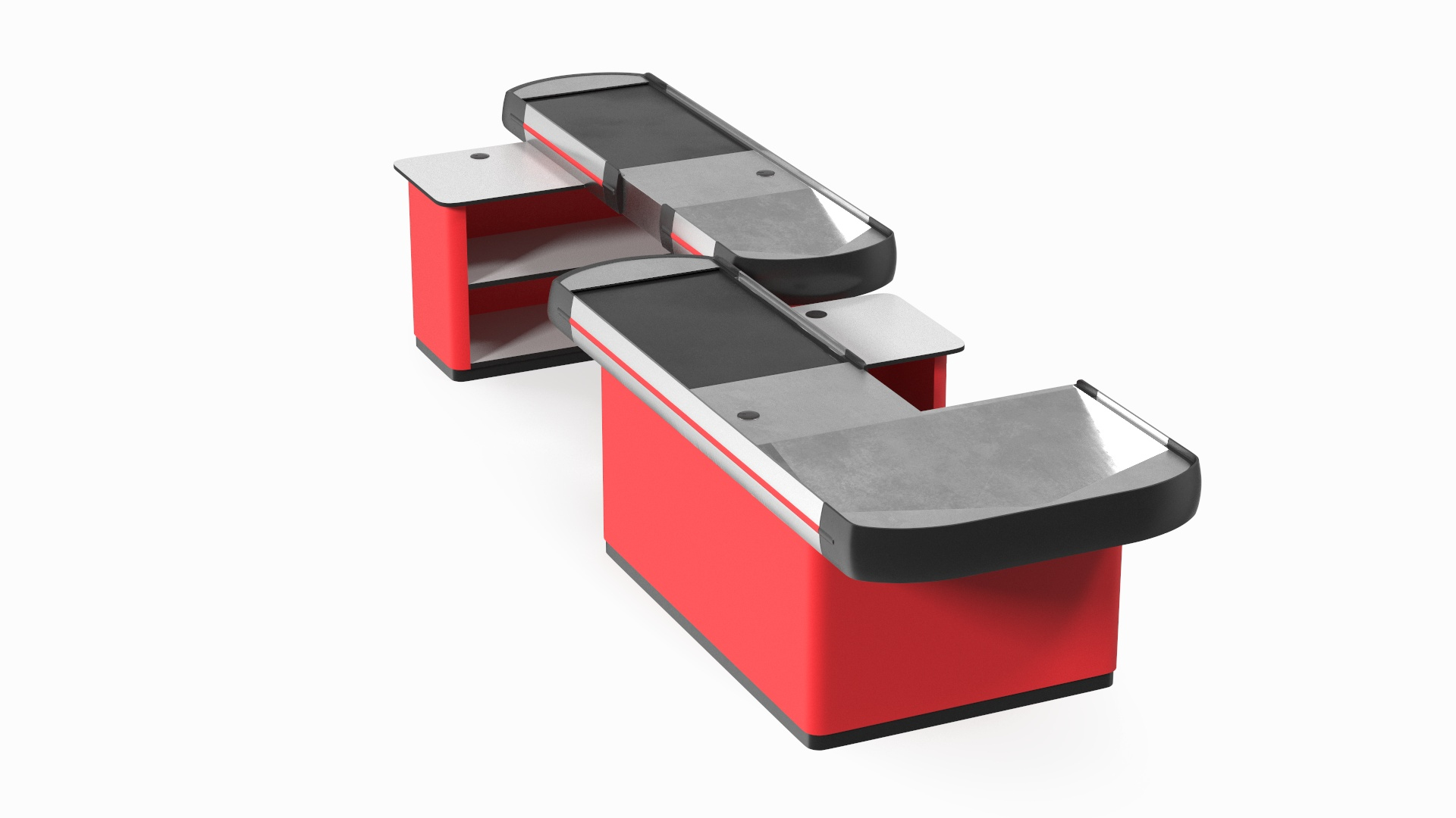 Modern Retail Checkout Counters Set Red Rigged 3D - TurboSquid 2182967