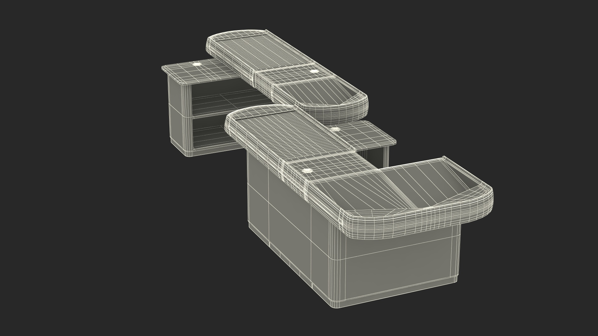 Modern Retail Checkout Counters Set Red Rigged 3D - TurboSquid 2182967