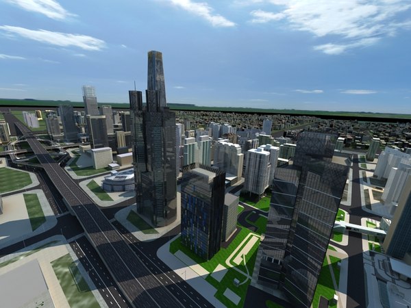 Central business district 3D - TurboSquid 1663929