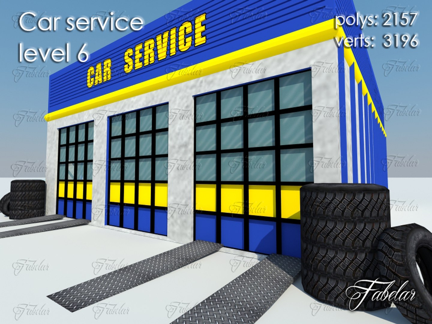 3d model car service level 6
