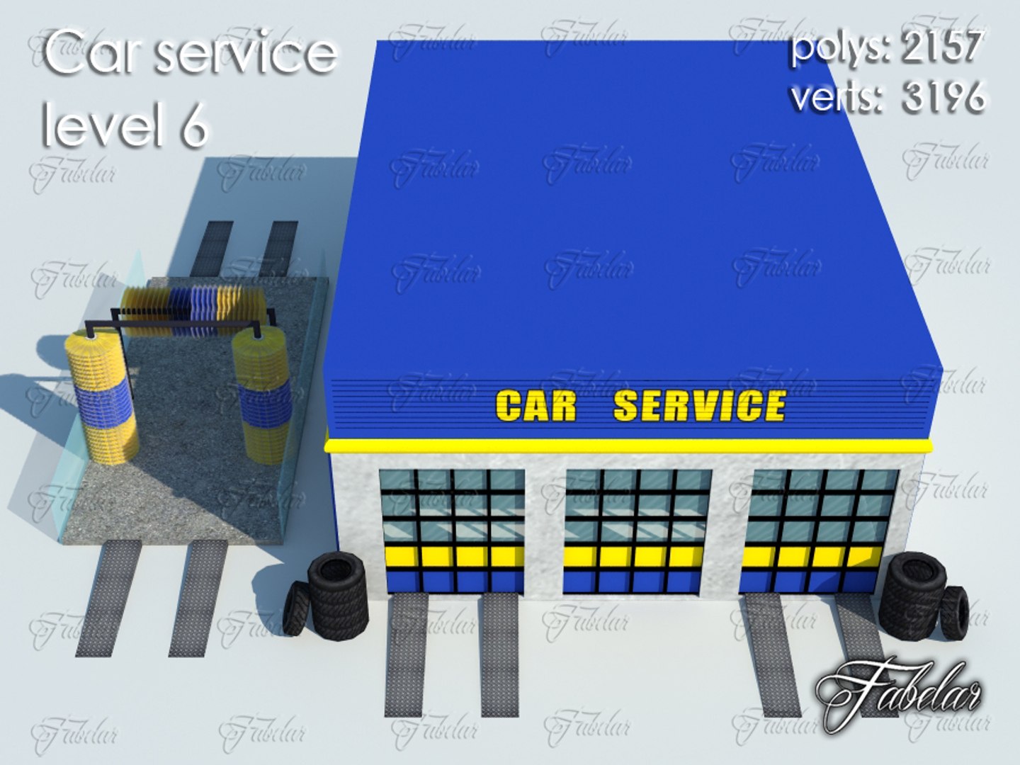 3d model car service level 6