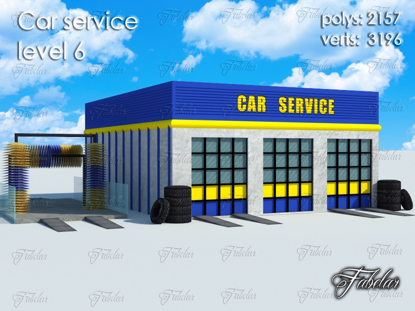 3d model car service level 6