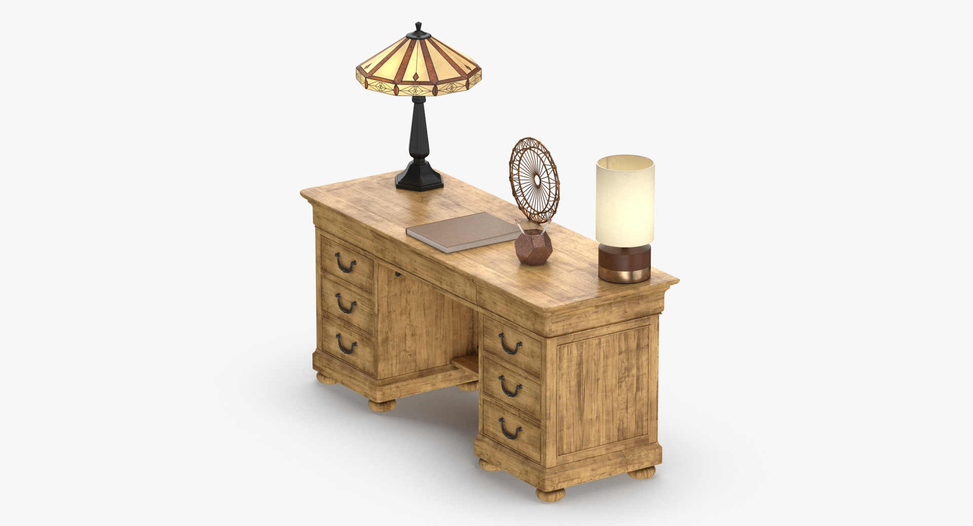 Classical Office Desk Model - TurboSquid 1542105