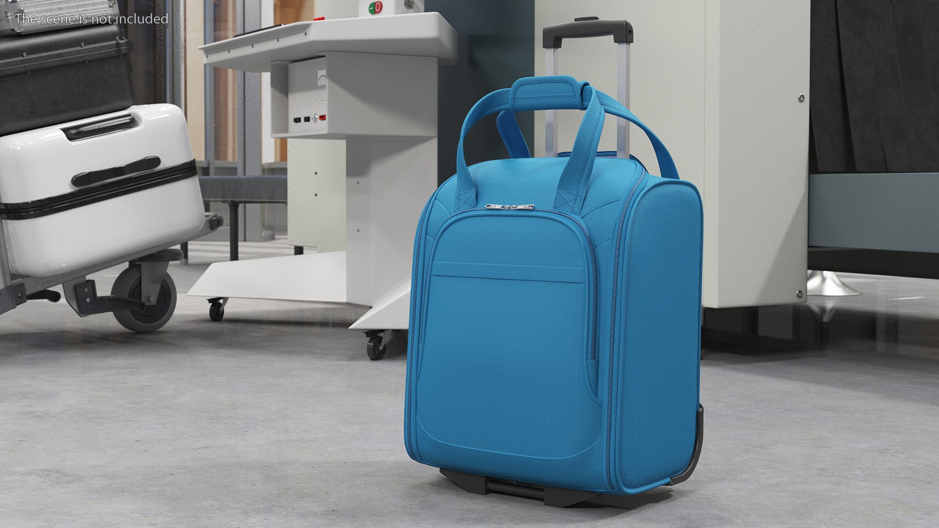 3D Blue Softshell Luggage Model - TurboSquid 2087386