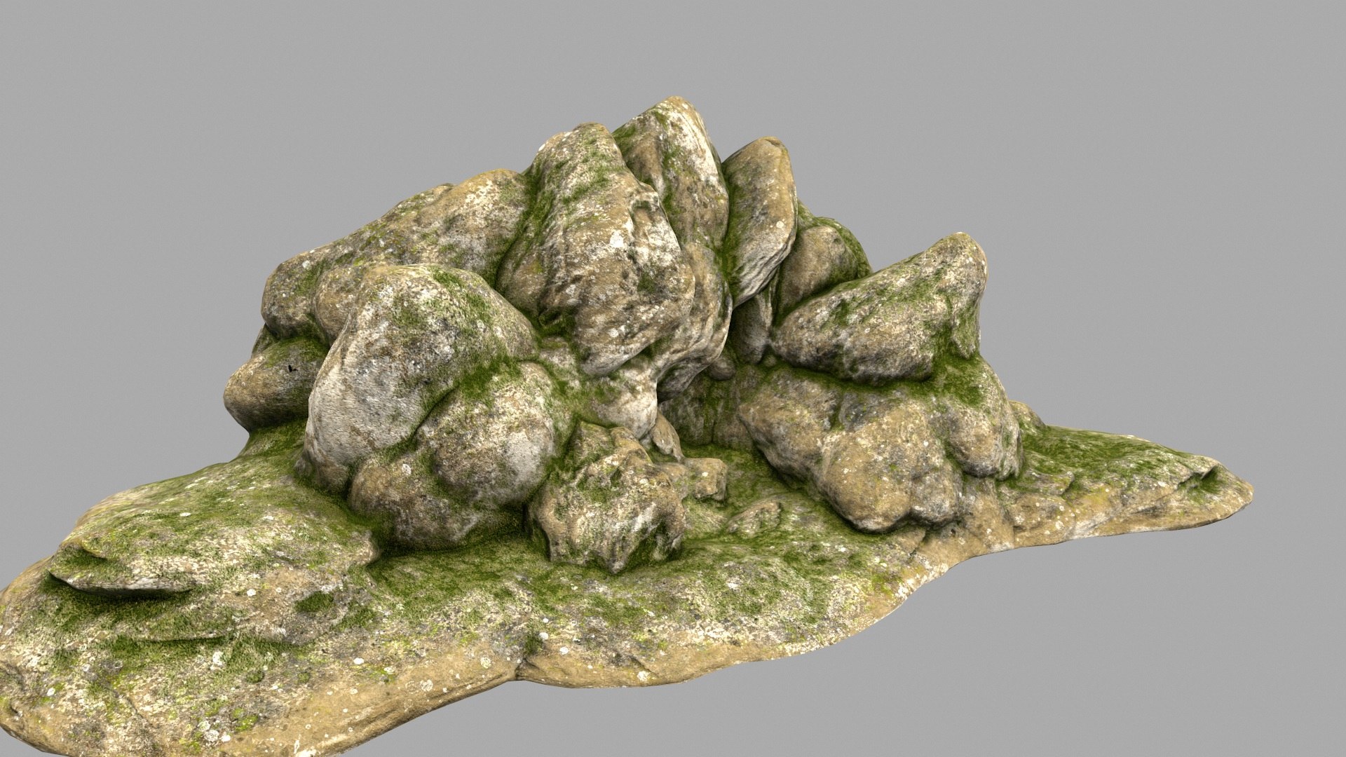 3D Moss Rock Model - TurboSquid 1180147