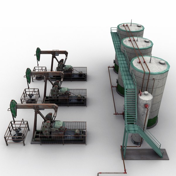 3d pumpjack oil tanks model