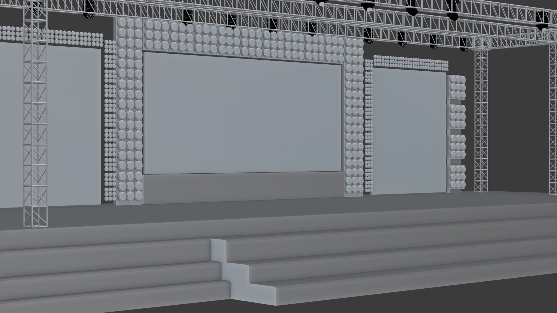 Entertainment Concert Event Stage 3D Model With Lights Setup 3D Model ...