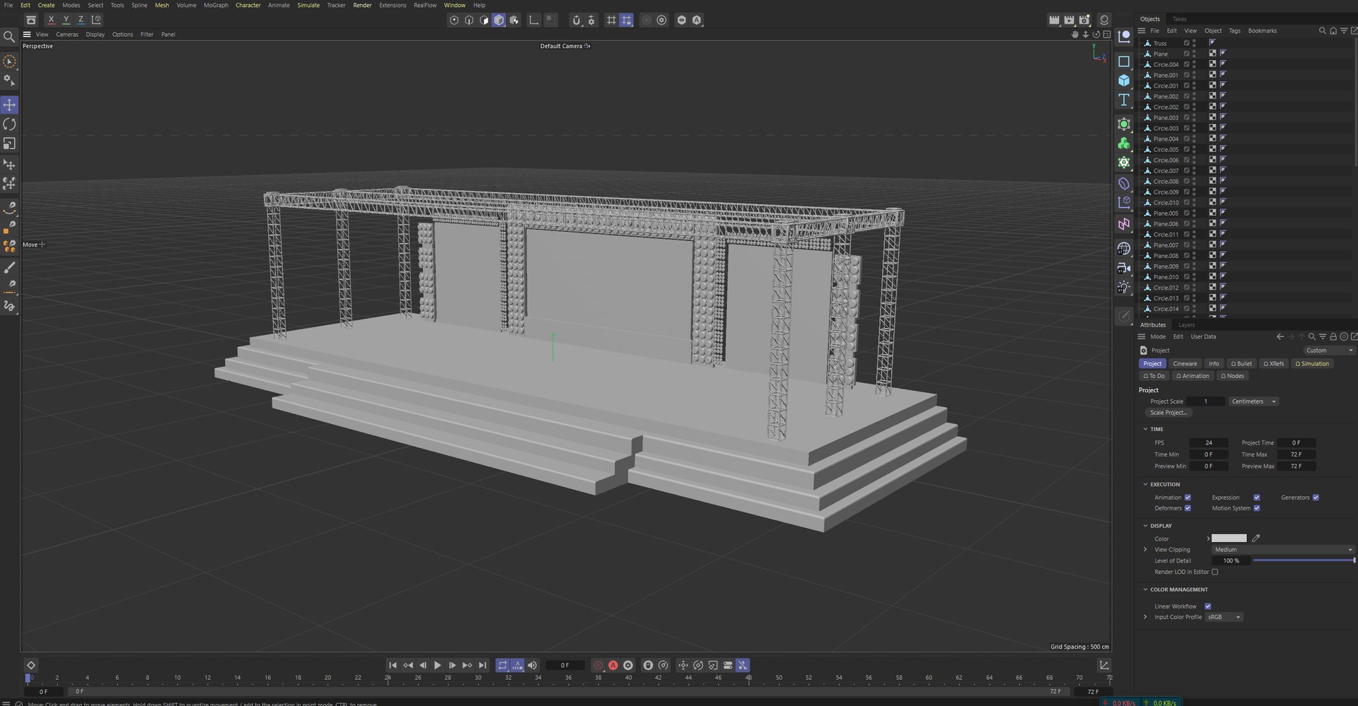 Entertainment Concert Event Stage 3D Model With Lights Setup 3D Model ...