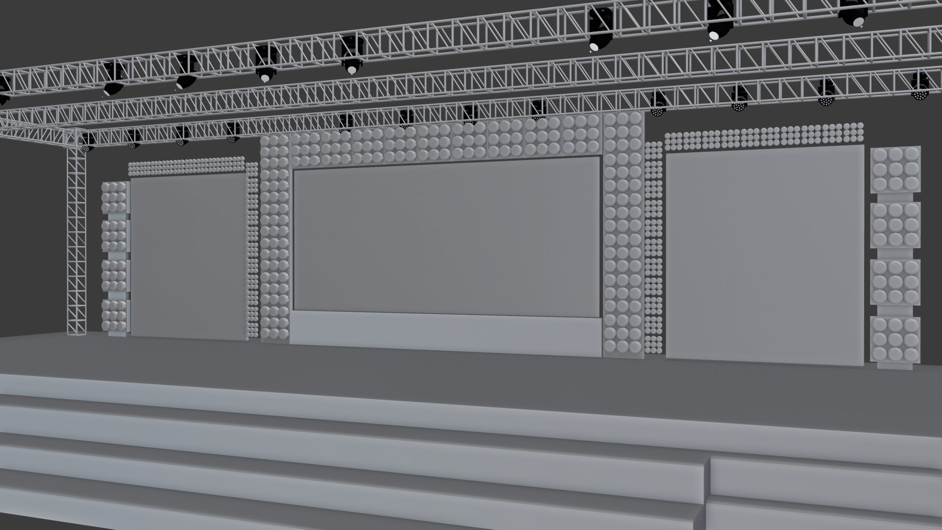 Entertainment Concert Event Stage 3D Model With Lights Setup 3D Model ...