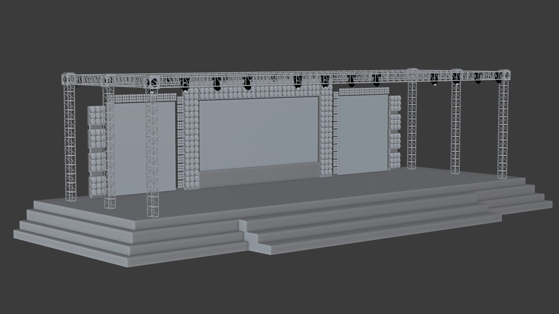 Entertainment Concert Event Stage 3D Model With Lights Setup 3D Model ...