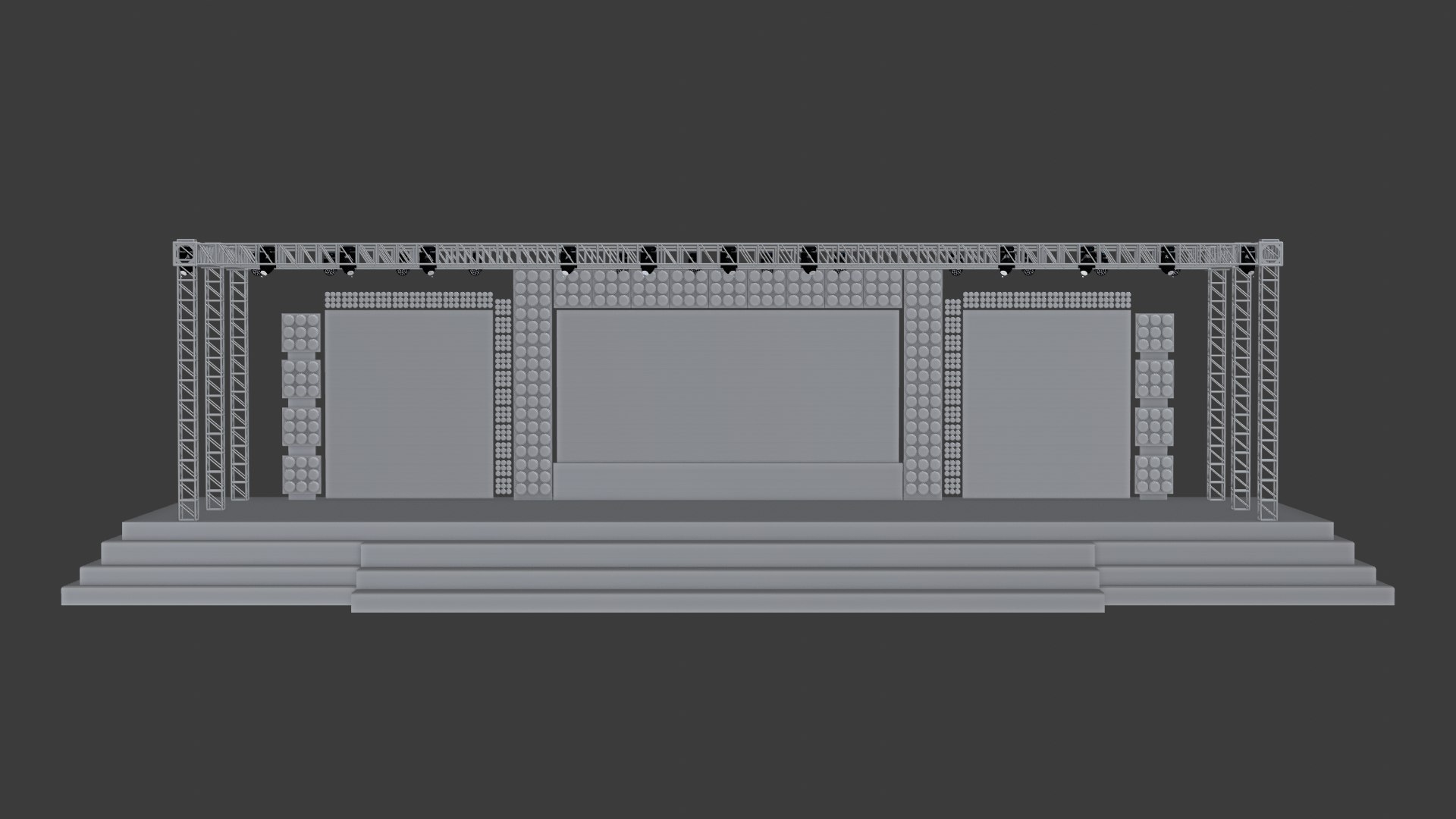 Entertainment Concert Event Stage 3D Model With Lights Setup 3D Model ...