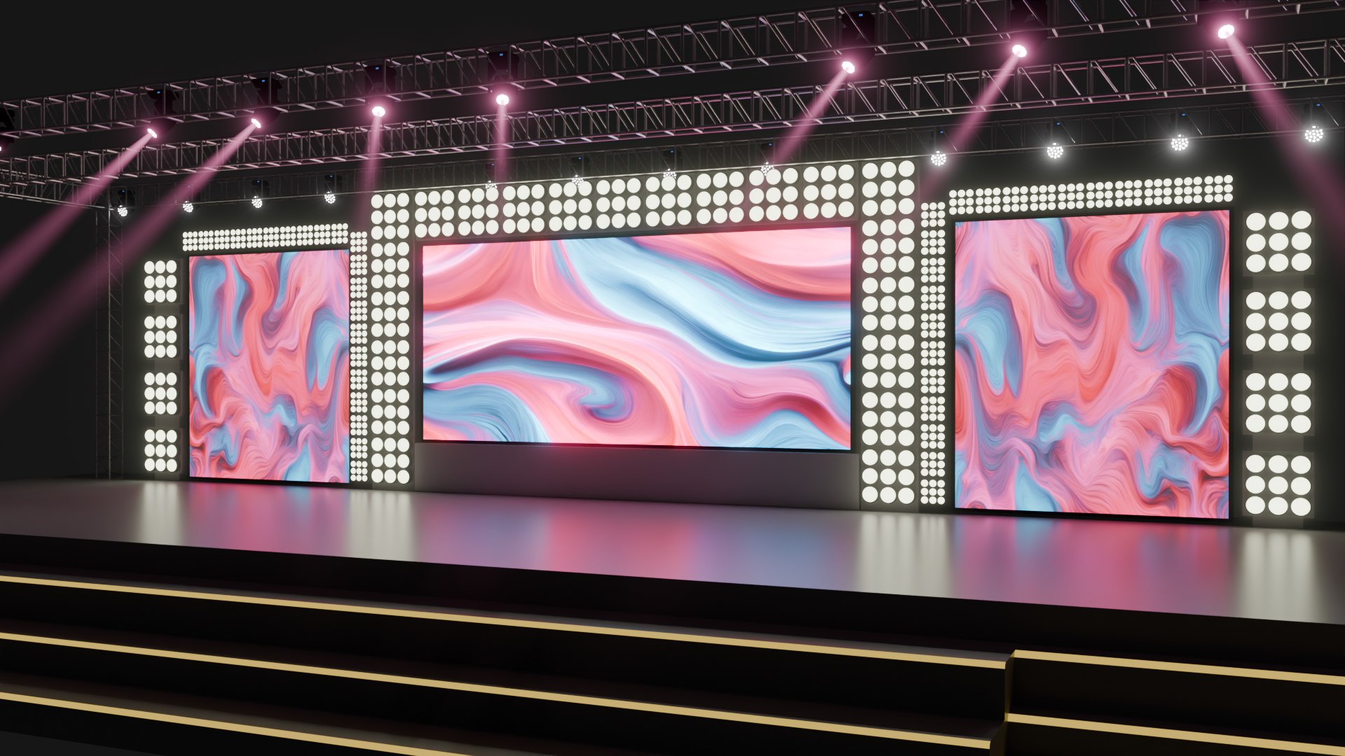 Entertainment Concert Event Stage 3D Model With Lights Setup 3D Model ...