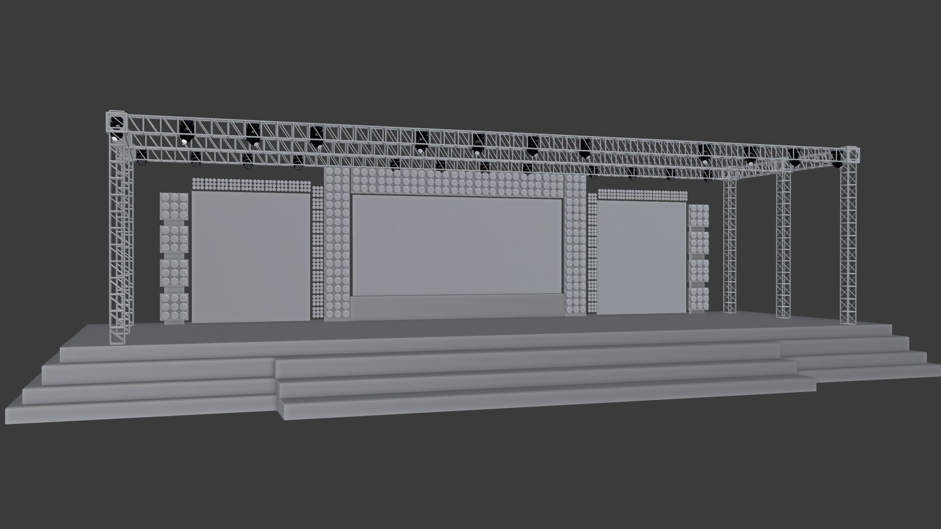 Entertainment Concert Event Stage 3D Model With Lights Setup 3D Model ...