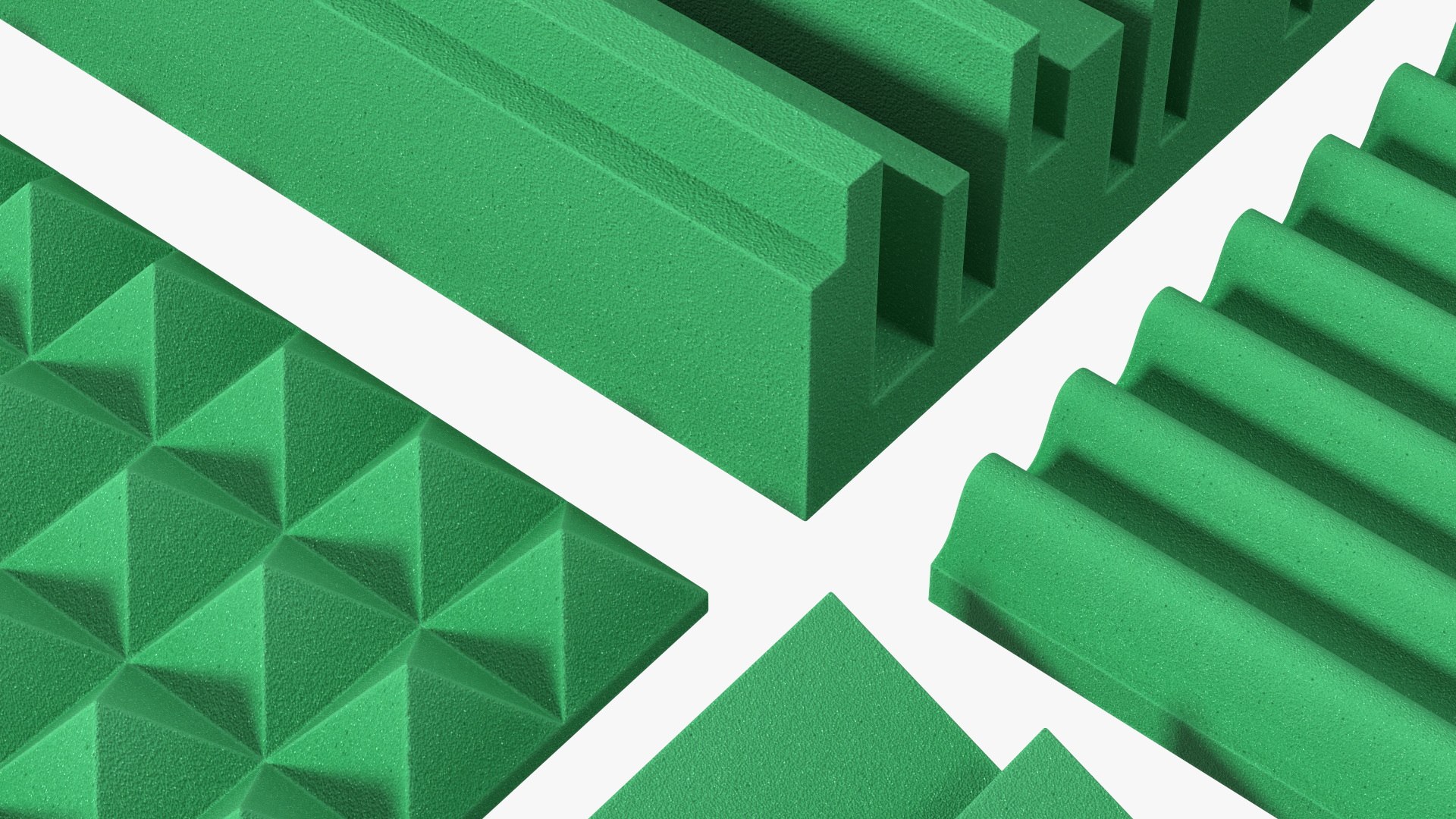 3D Sound Absorbing Panels Green Set - TurboSquid 2070453