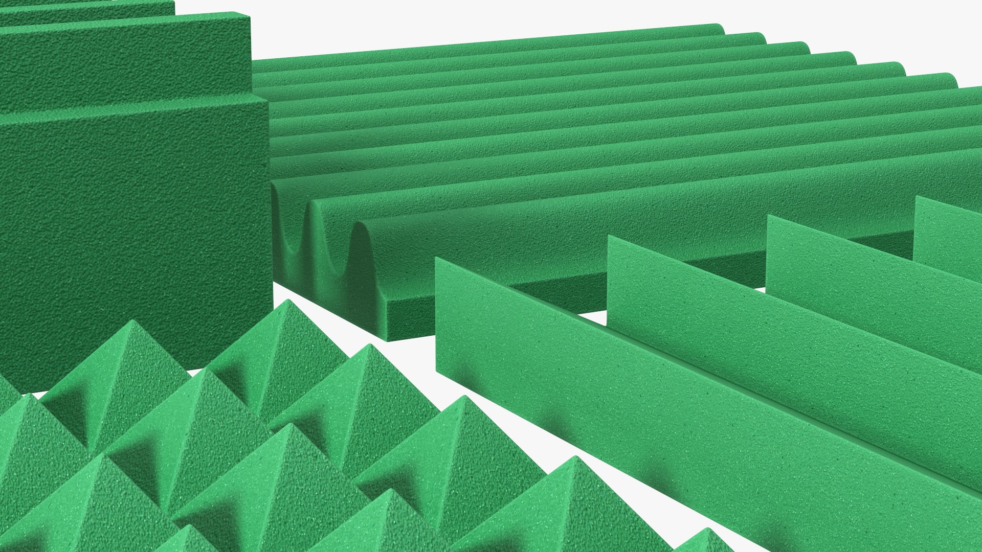 3D Sound Absorbing Panels Green Set - TurboSquid 2070453