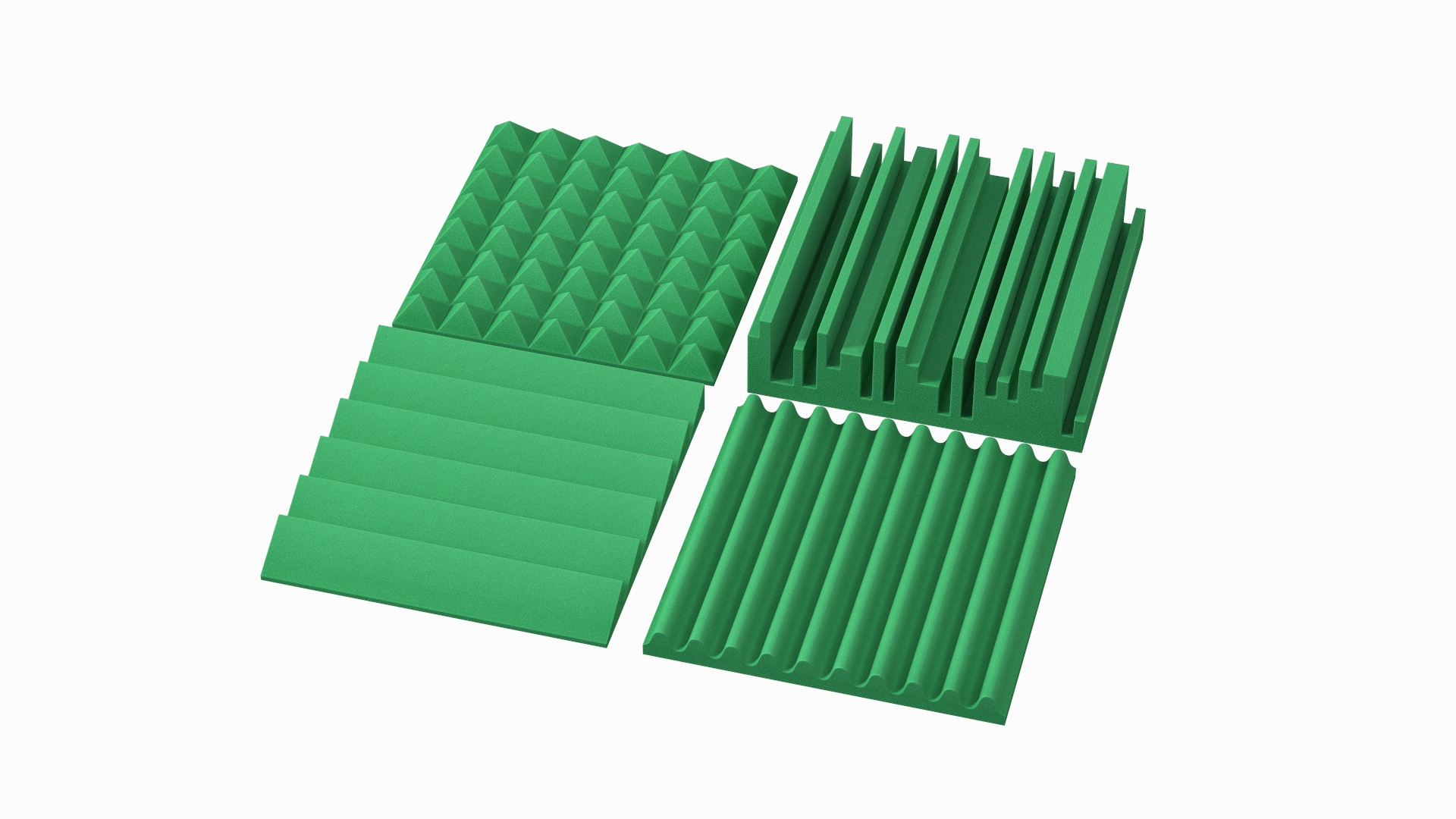 3D Sound Absorbing Panels Green Set - TurboSquid 2070453