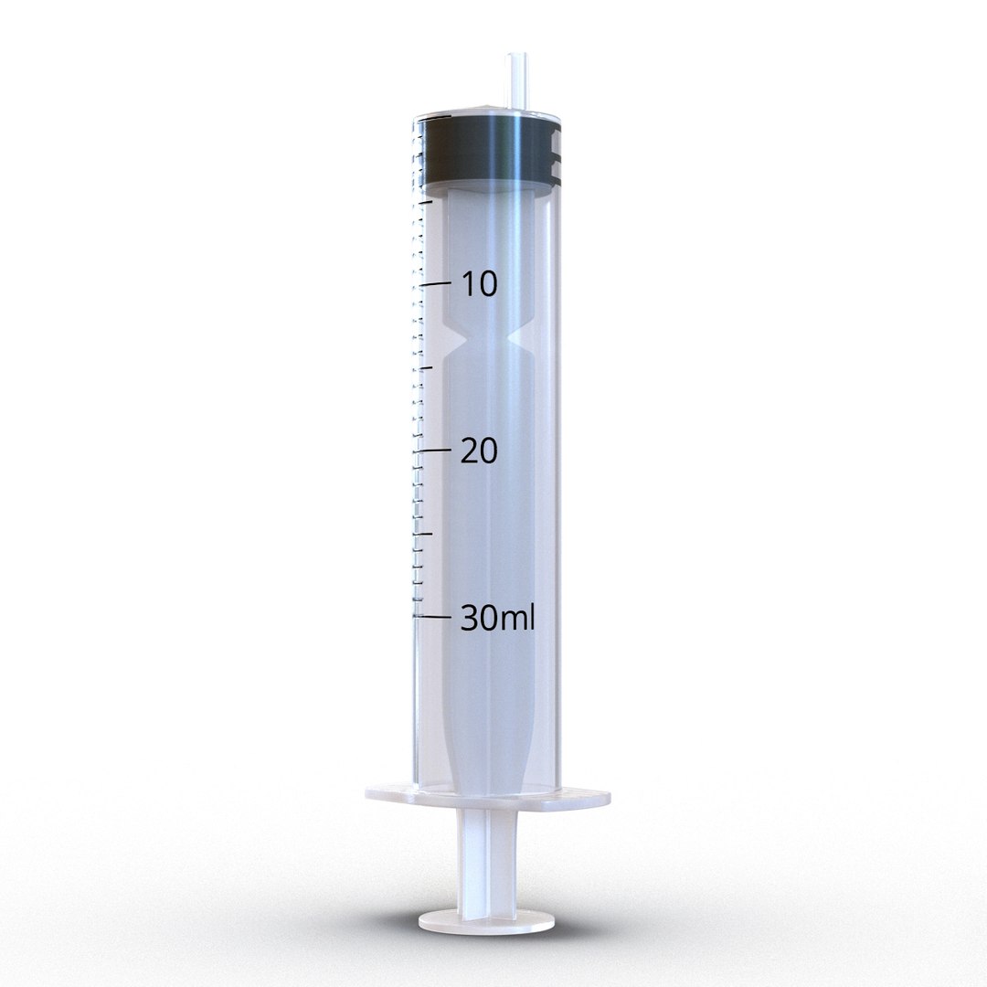 disposable syringe 30ml 3d model