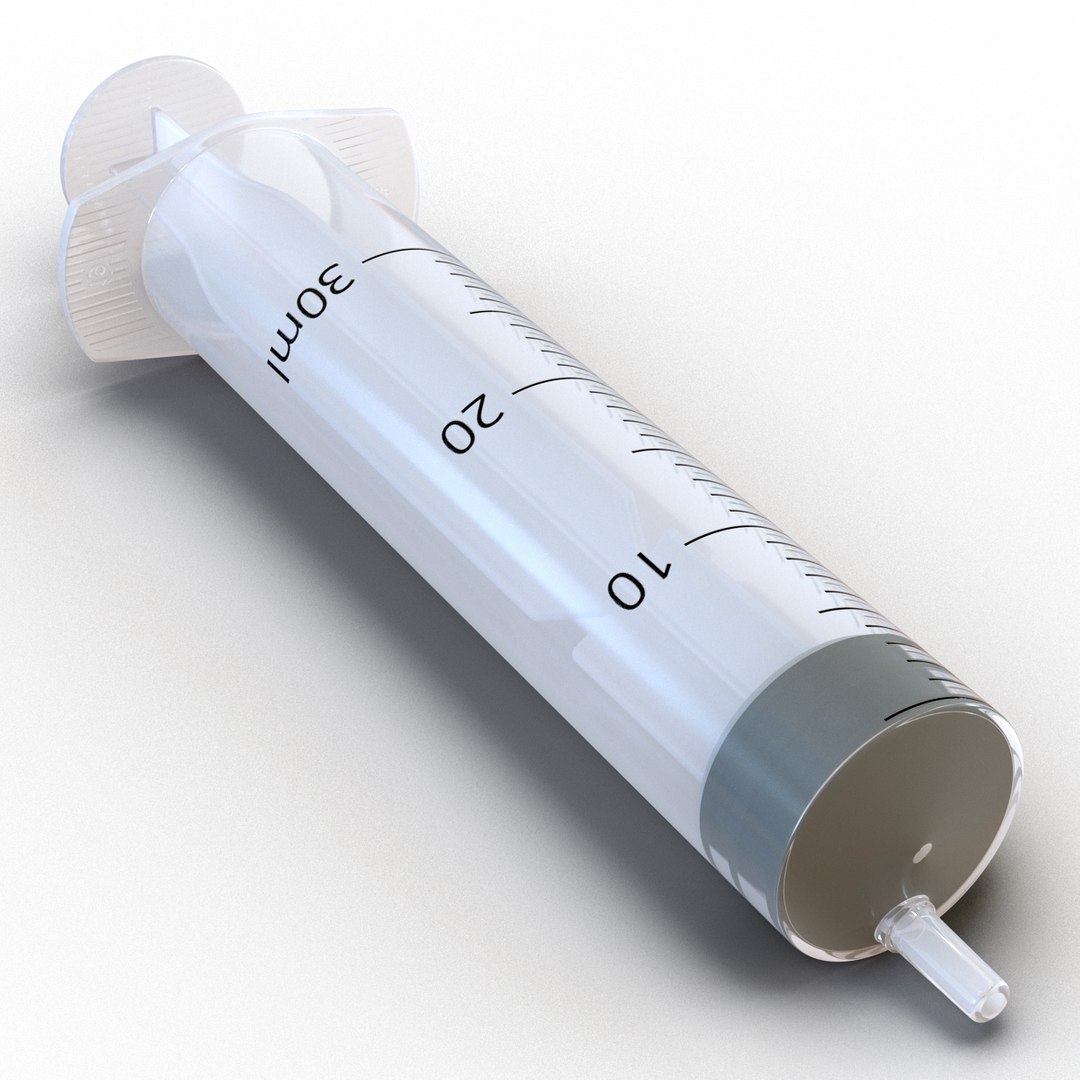 disposable syringe 30ml 3d model