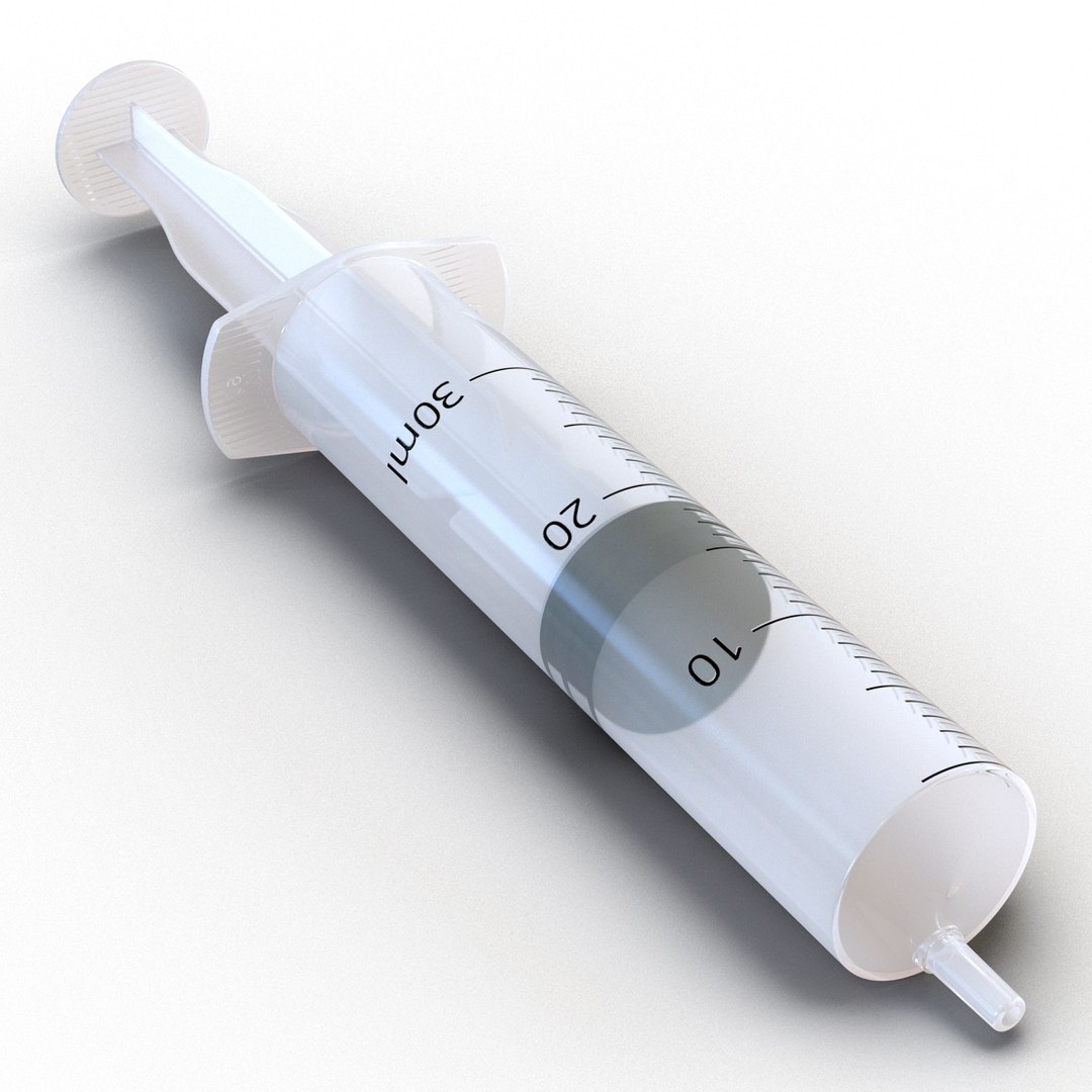 disposable syringe 30ml 3d model