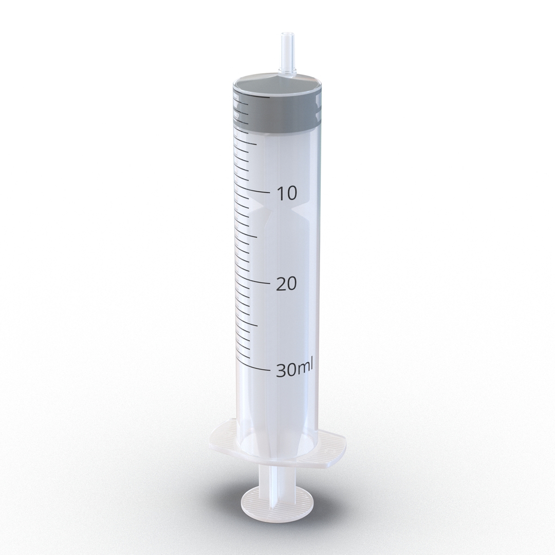 disposable syringe 30ml 3d model