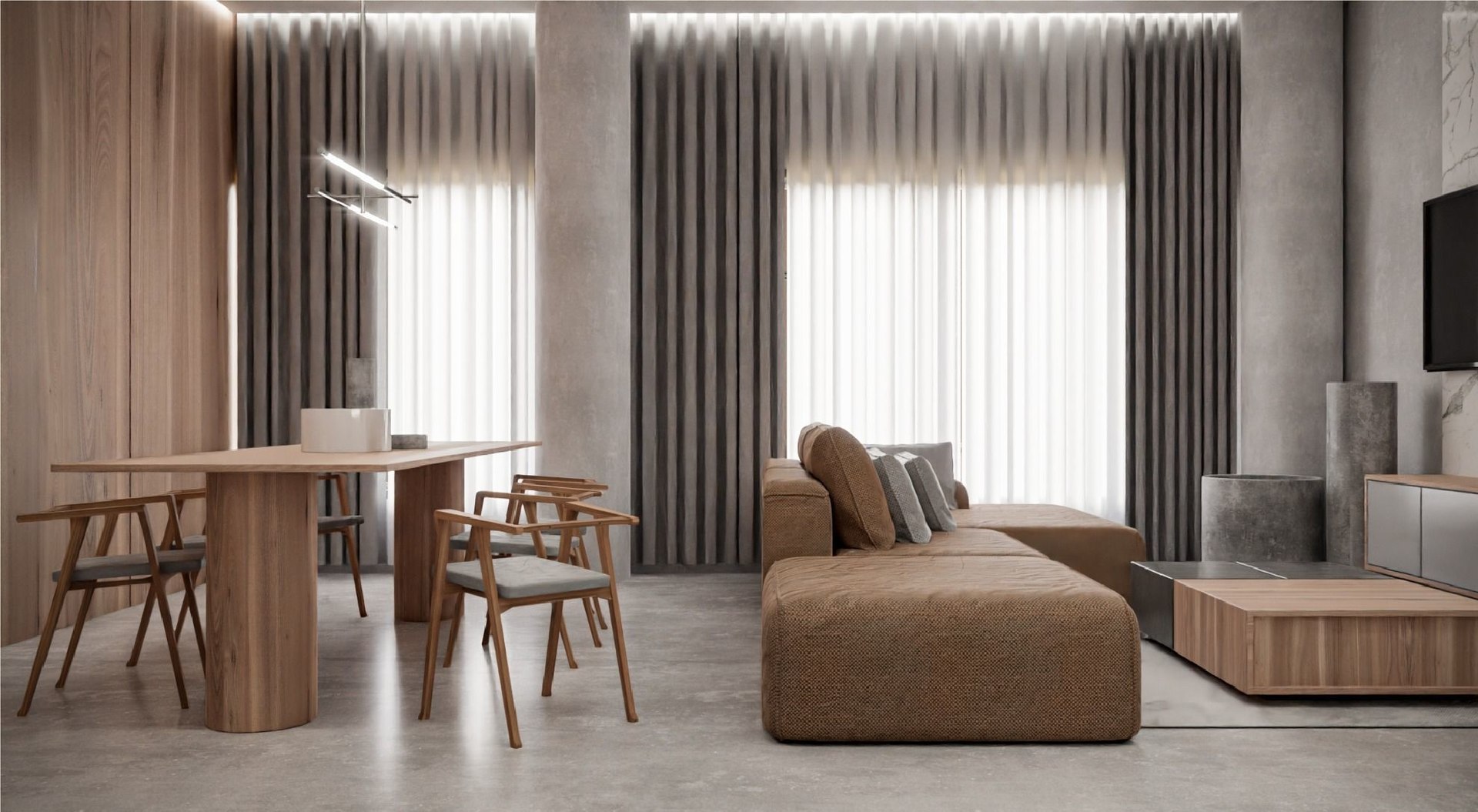 3D model Interior B modern living room with wooden walls - TurboSquid ...