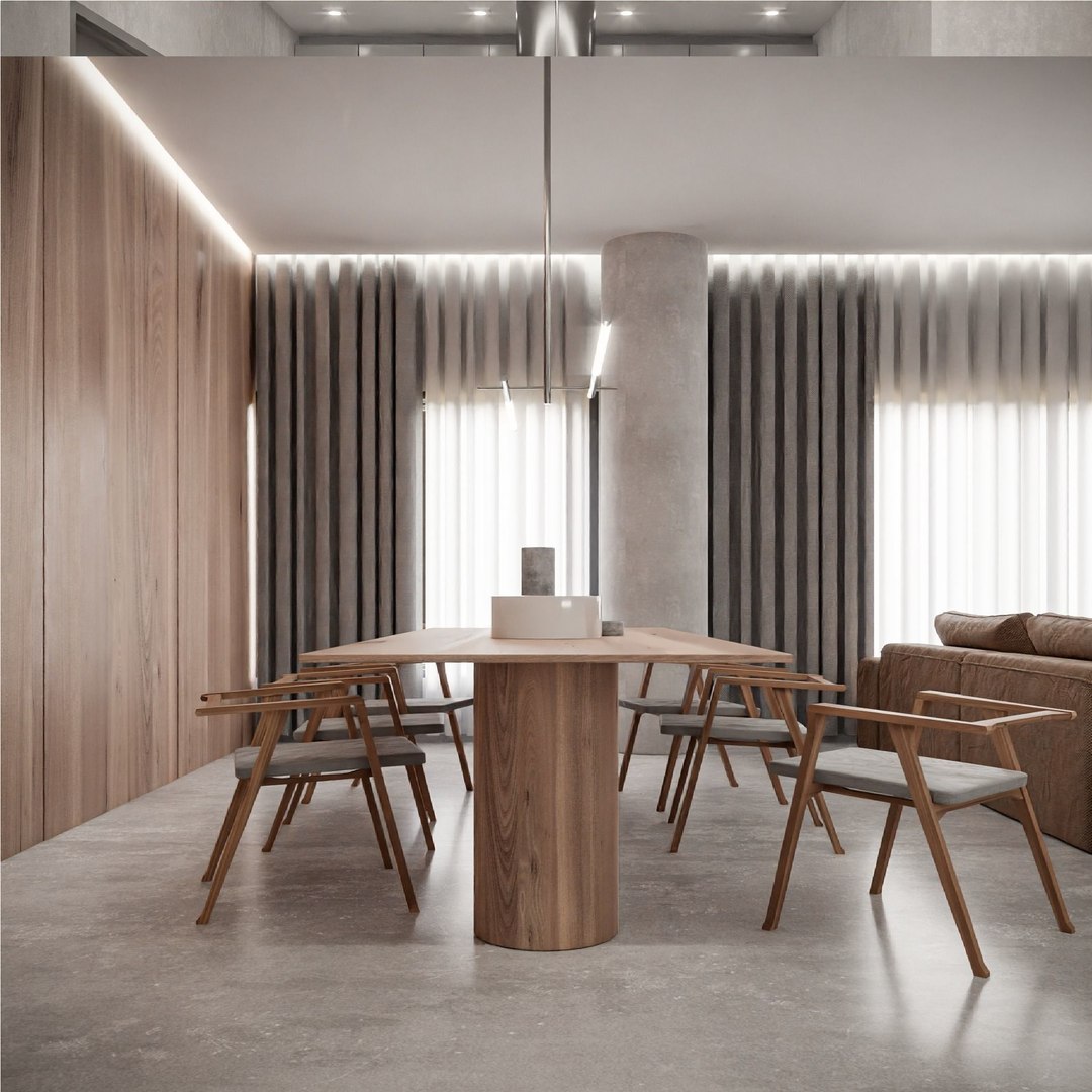 3D model Interior B modern living room with wooden walls - TurboSquid ...