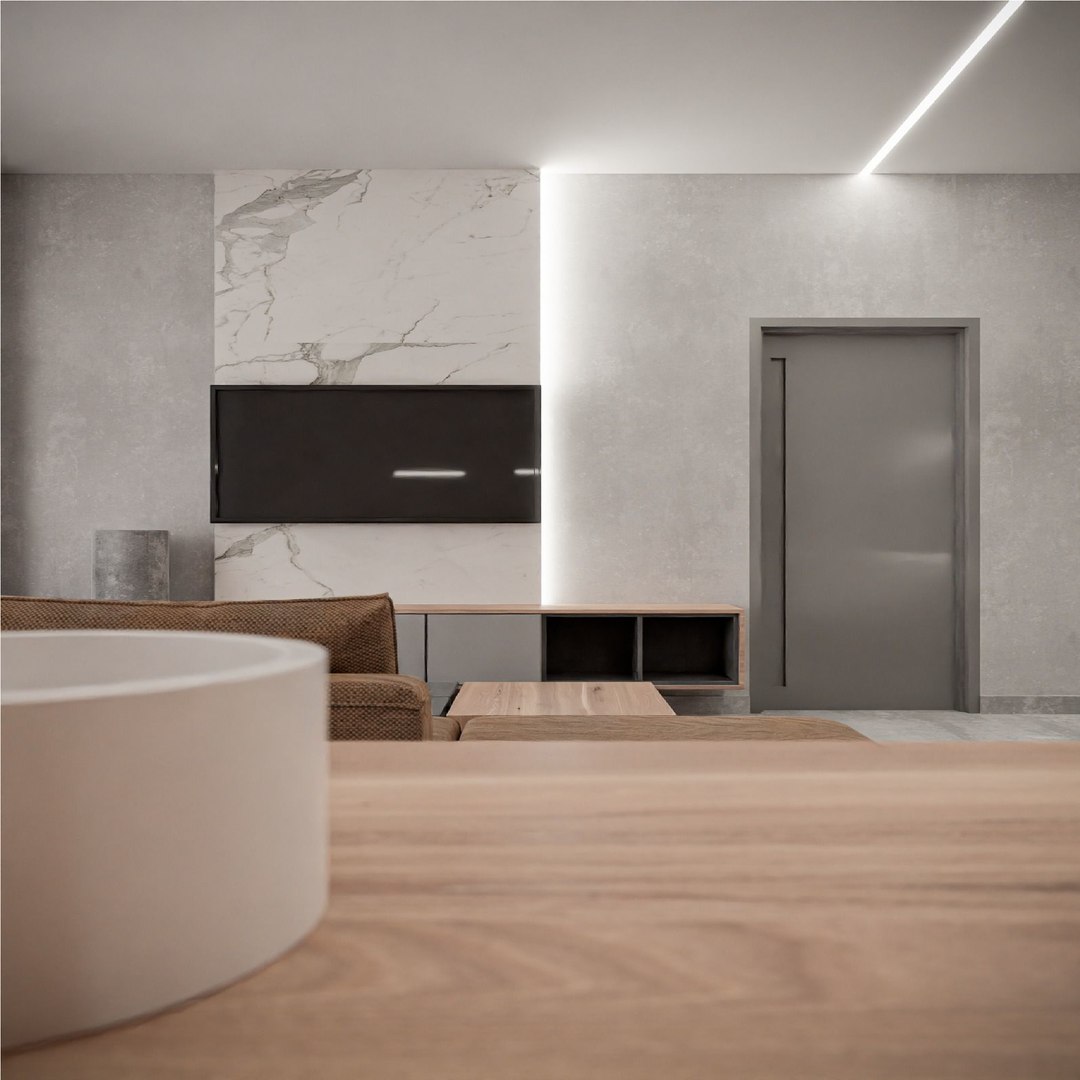 3D model Interior B modern living room with wooden walls - TurboSquid ...