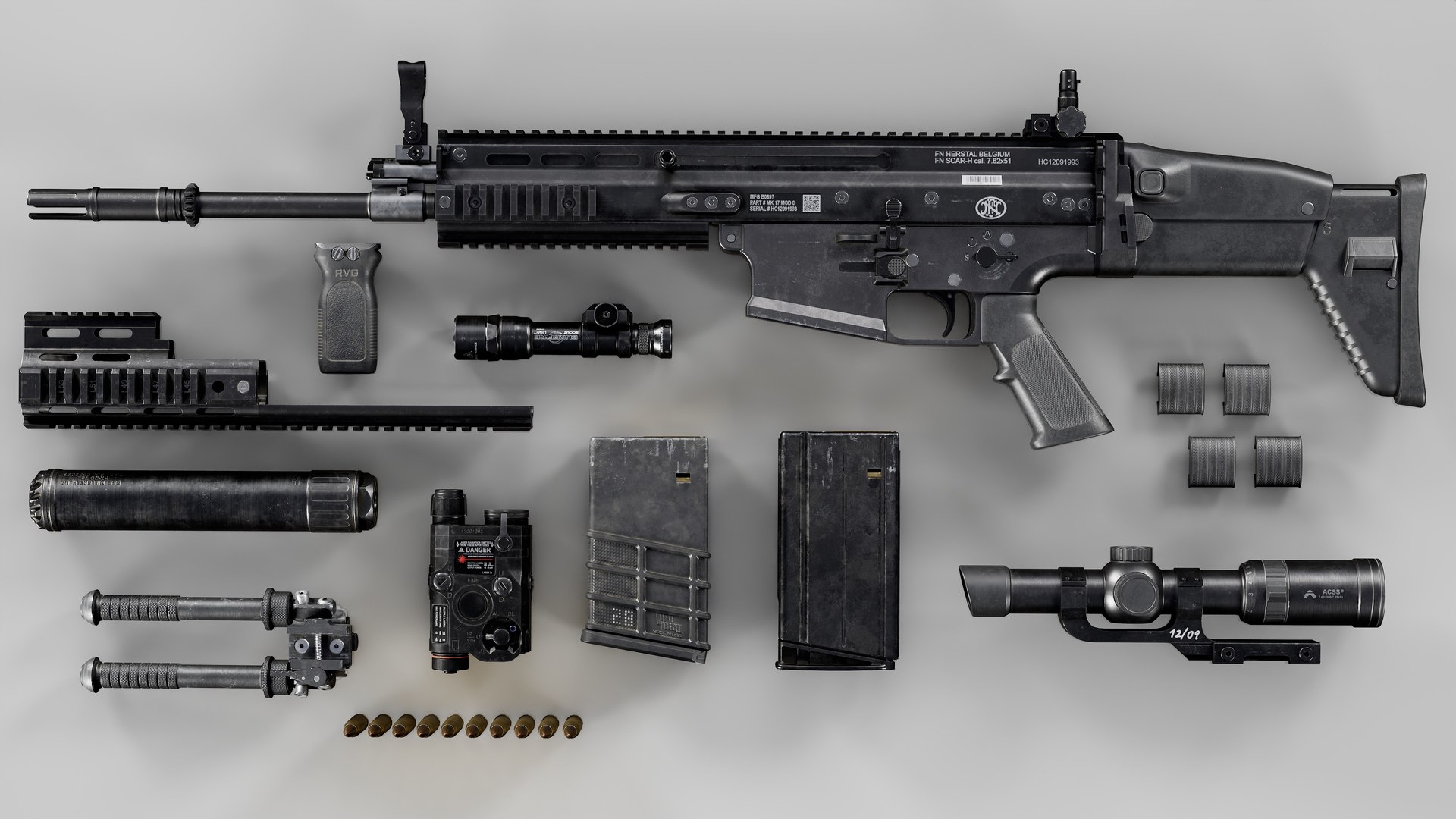 3D FN SCAR-H Body Kit - TurboSquid 2122464