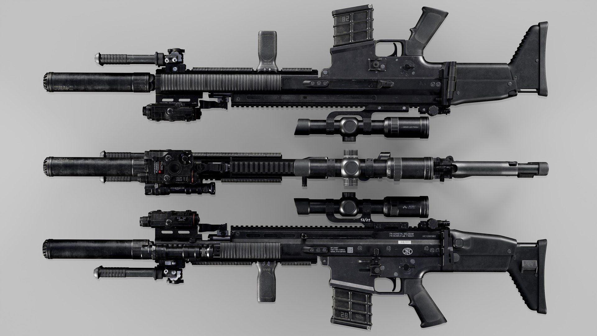 3D FN SCAR-H Body Kit - TurboSquid 2122464