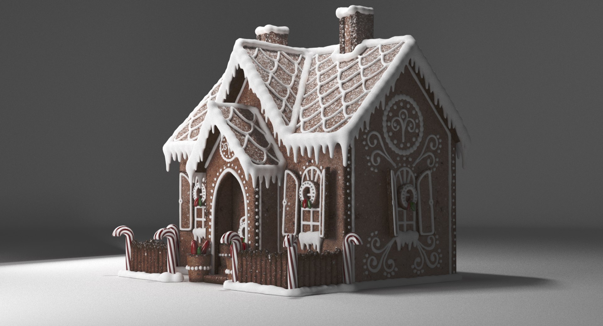 3D Gingerbread House Model - TurboSquid 1338597