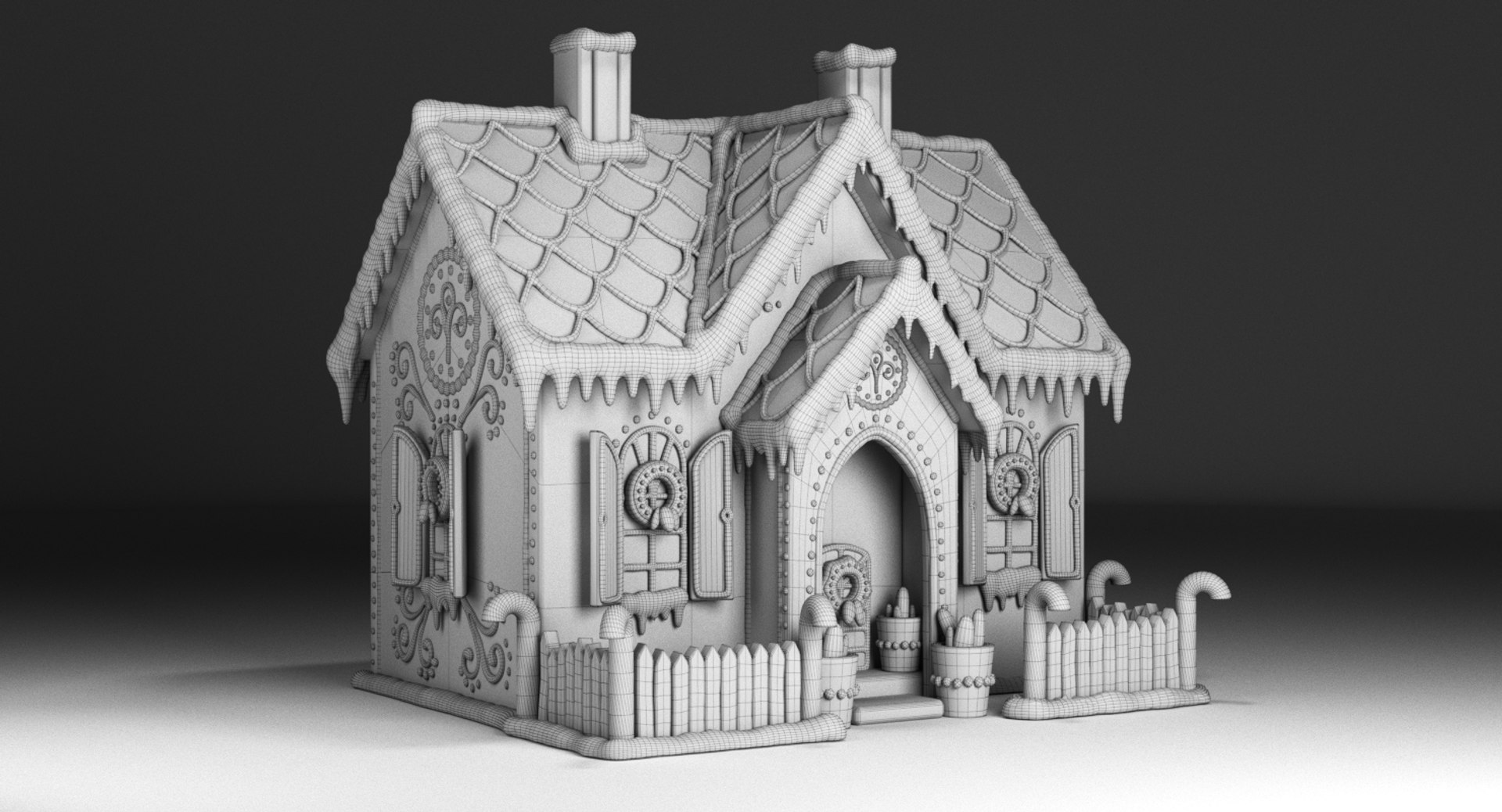 3D Gingerbread House Model - TurboSquid 1338597