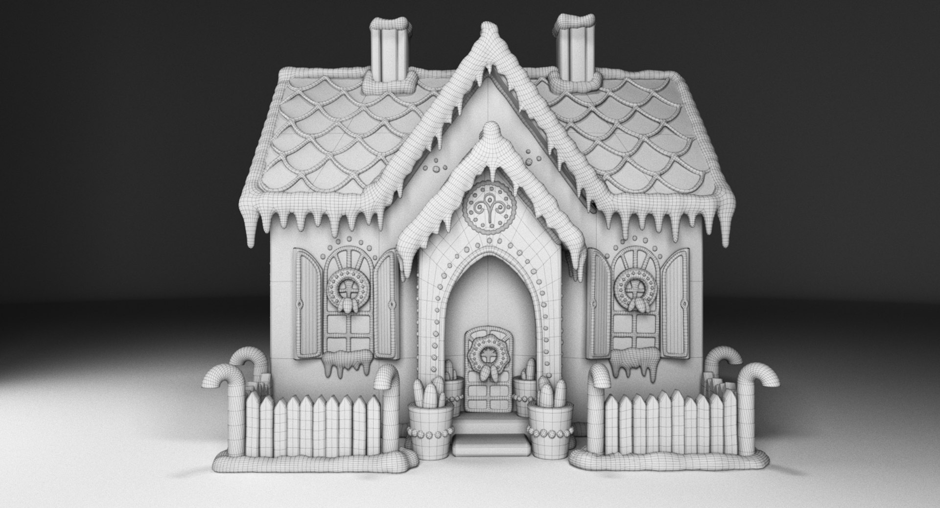 3D Gingerbread House Model - TurboSquid 1338597