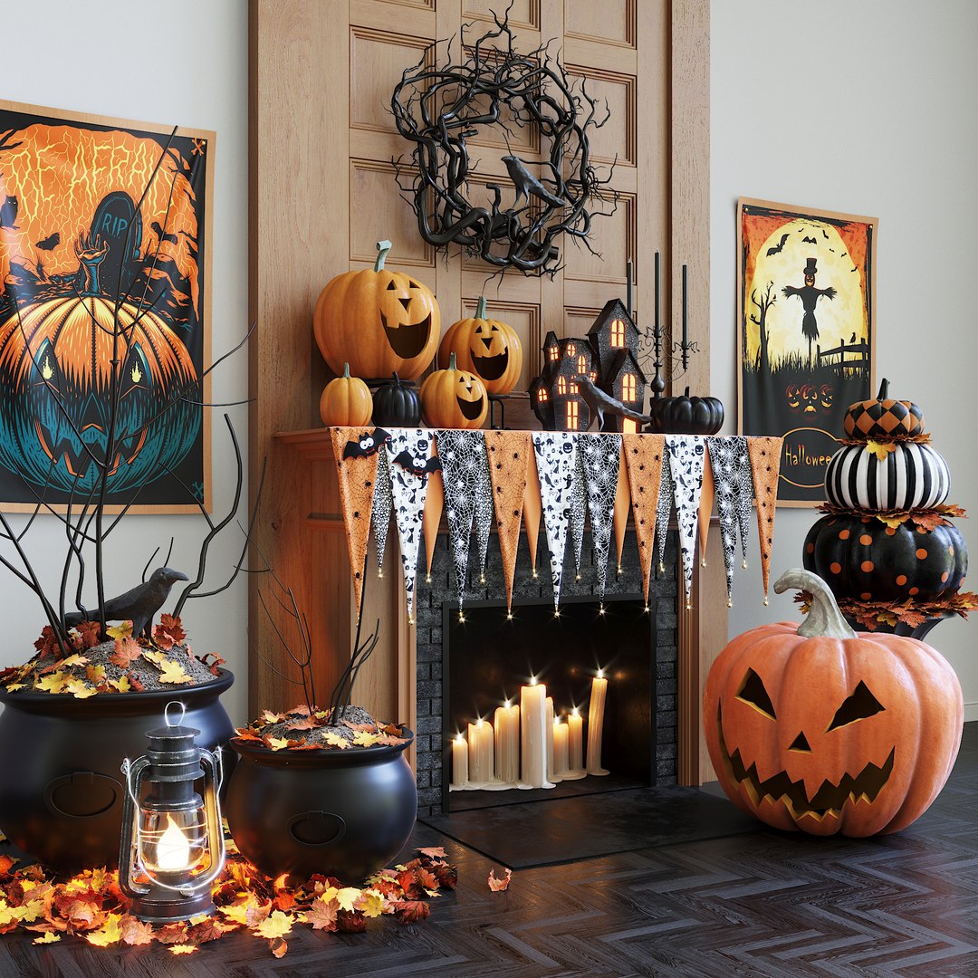 3D Model Decor Halloween Set - TurboSquid 1352454