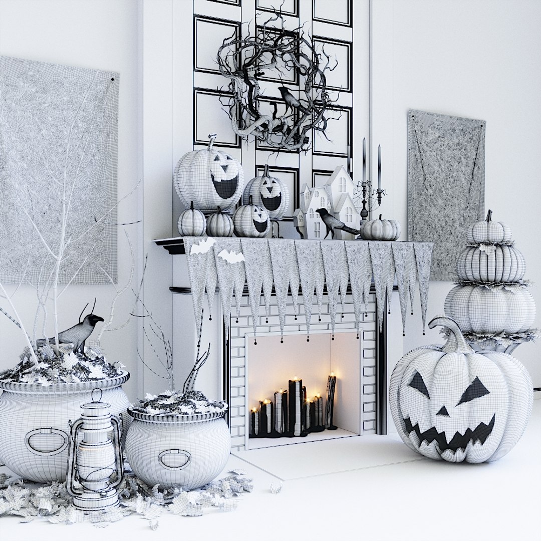 3D Model Decor Halloween Set - TurboSquid 1352454