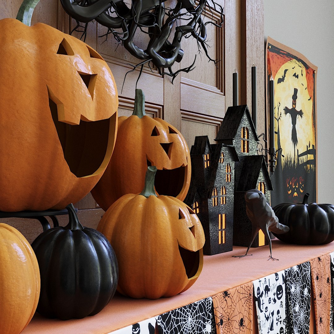 3D Model Decor Halloween Set - TurboSquid 1352454