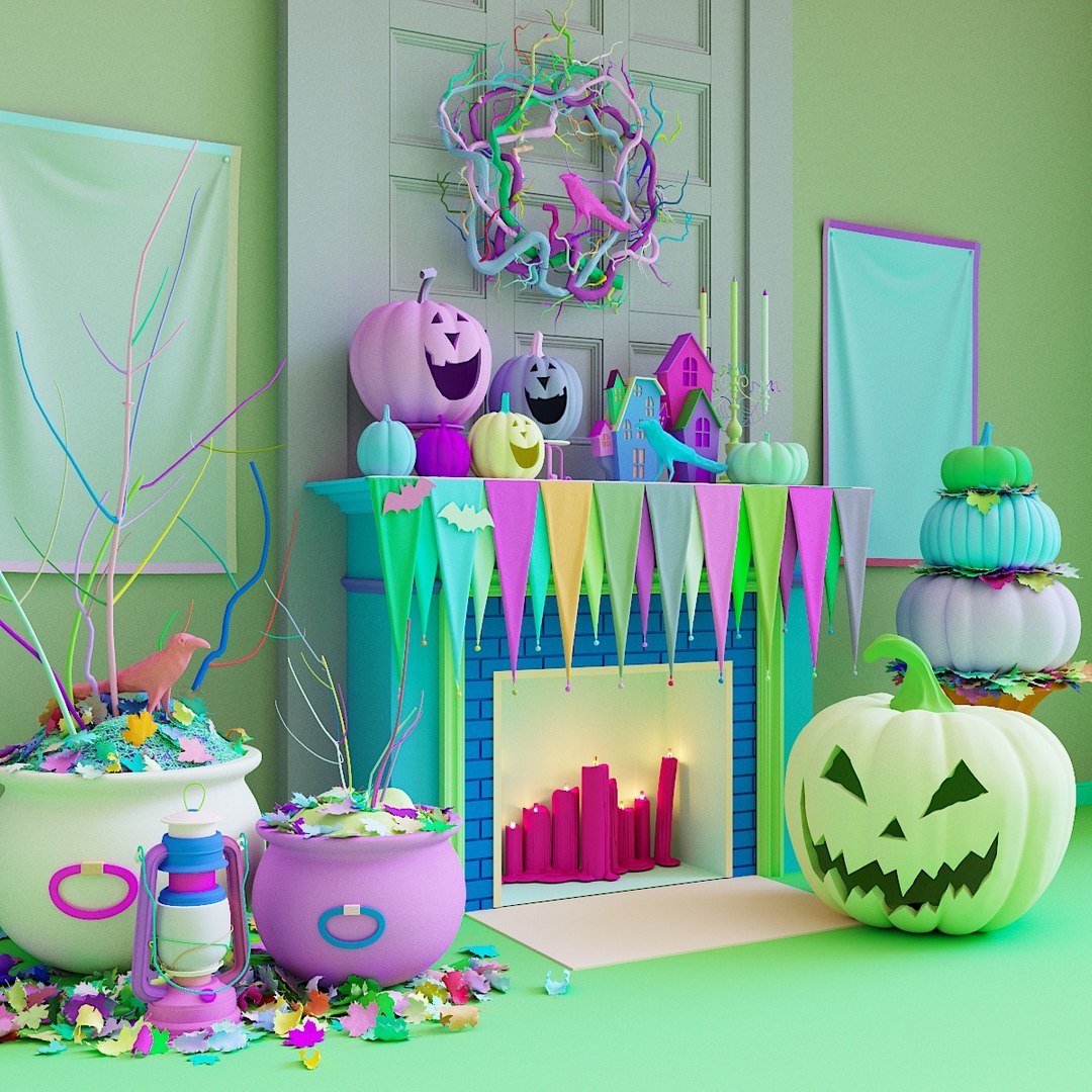 3D Model Decor Halloween Set - TurboSquid 1352454