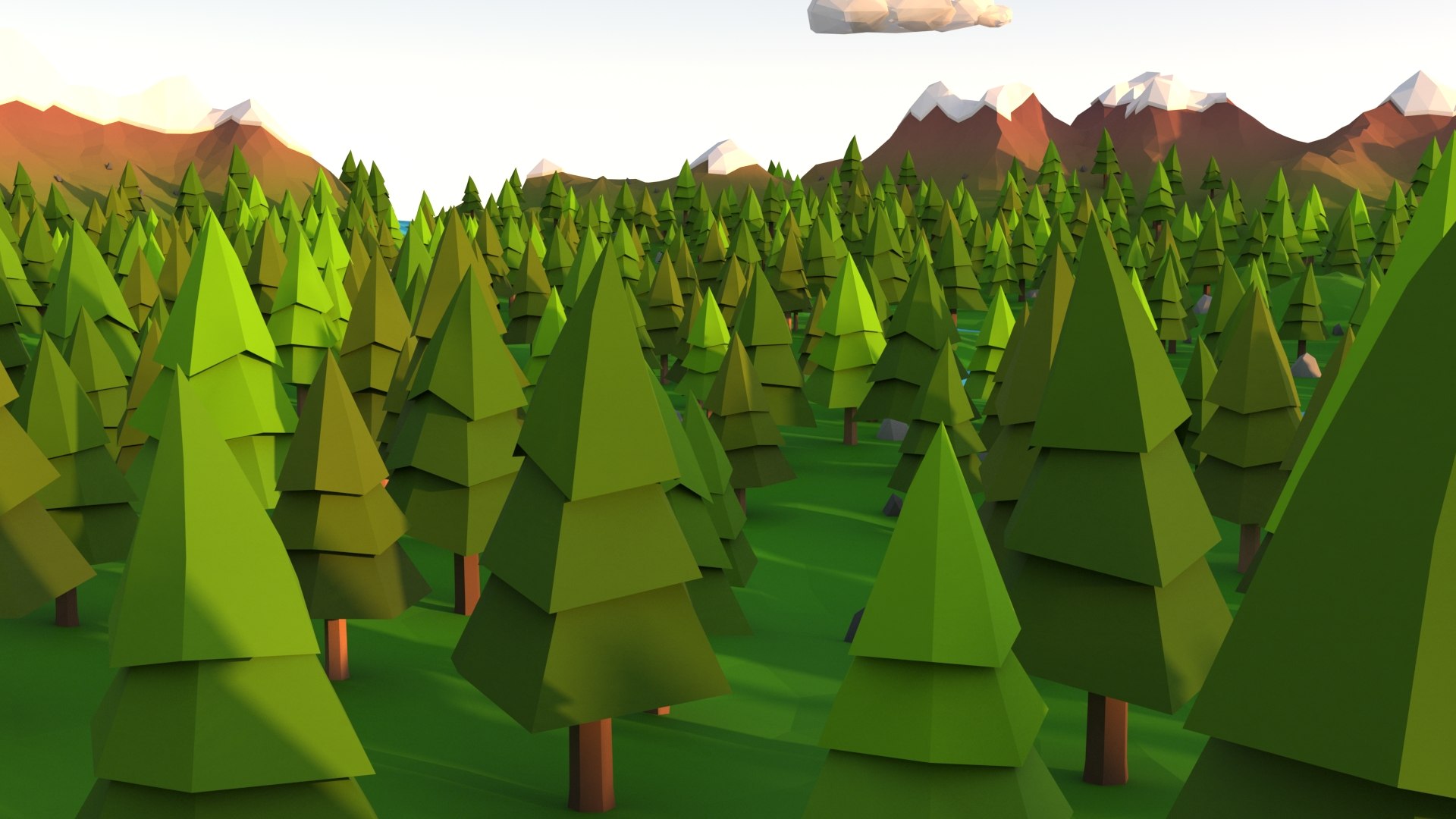 Large landscape scene with trees 3D - TurboSquid 1805108