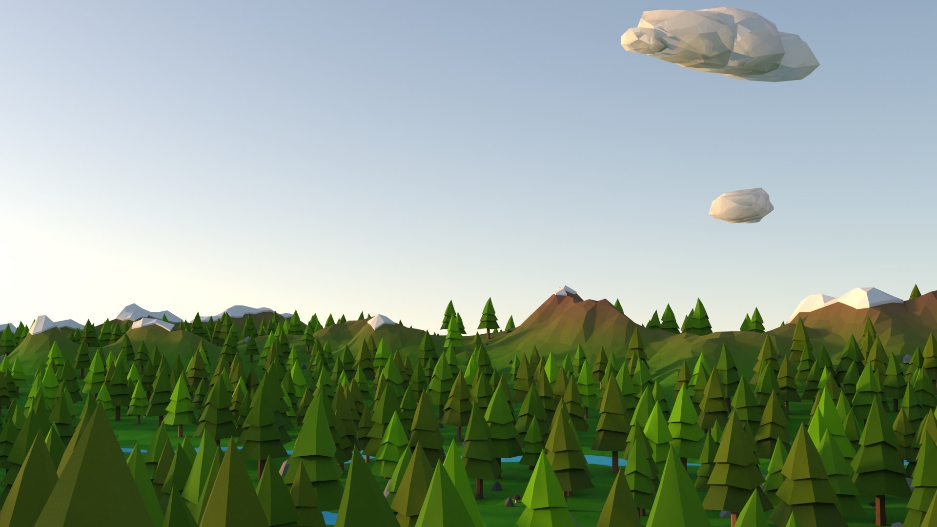 Large landscape scene with trees 3D - TurboSquid 1805108