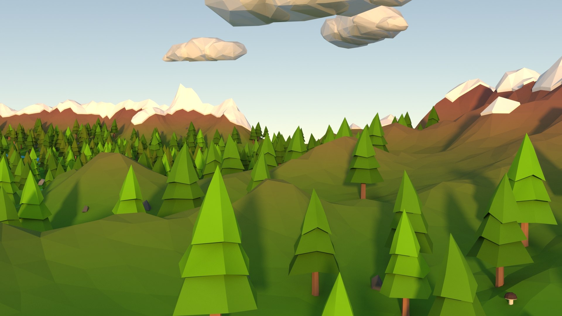 Large landscape scene with trees 3D - TurboSquid 1805108