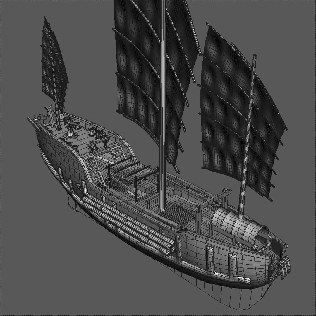 Chinese Junk Fishing Boat 3d Model