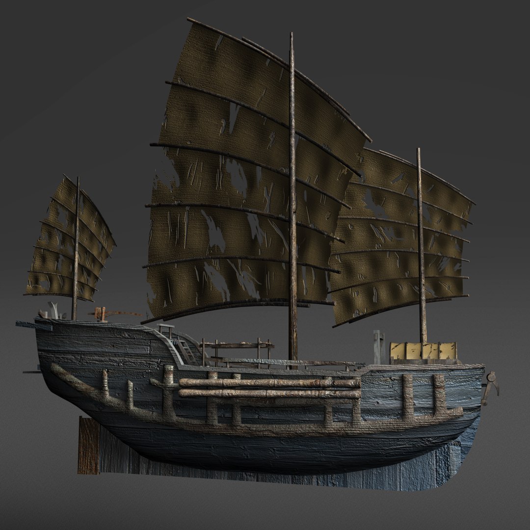 Chinese Junk Fishing Boat 3d Model