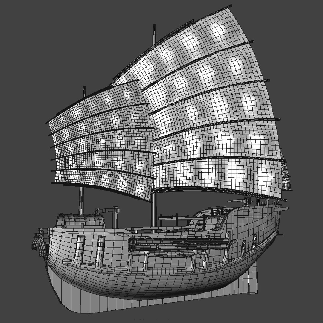 Chinese Junk Fishing Boat 3d Model