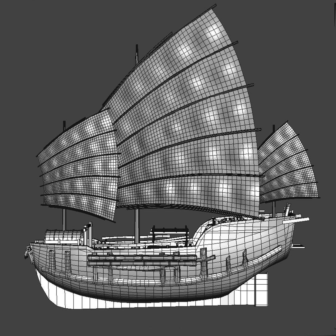Chinese Junk Fishing Boat 3d Model