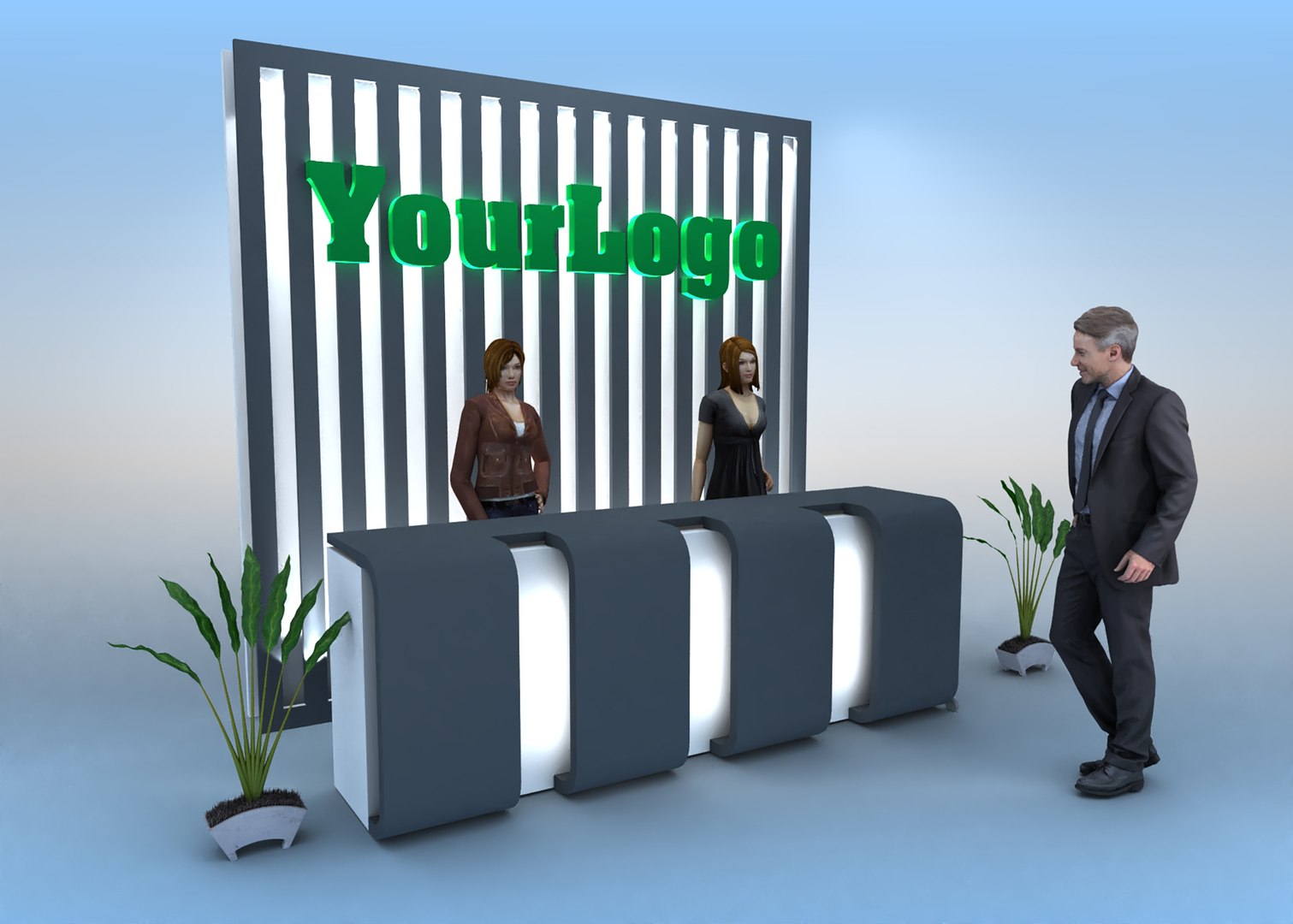 Welcome Desk For Organization And Event 3D Model - TurboSquid 1962659