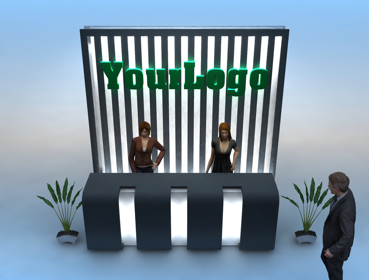 Welcome Desk For Organization And Event 3D Model - TurboSquid 1962659