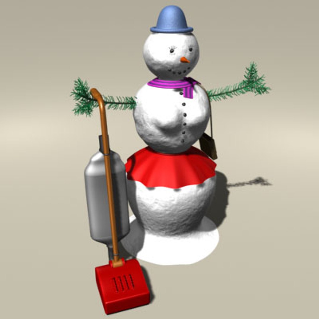 3d Realistic Snowman Snowgirl Model